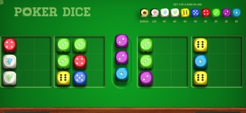 Play poker with dice in the online version of Poker dice.
